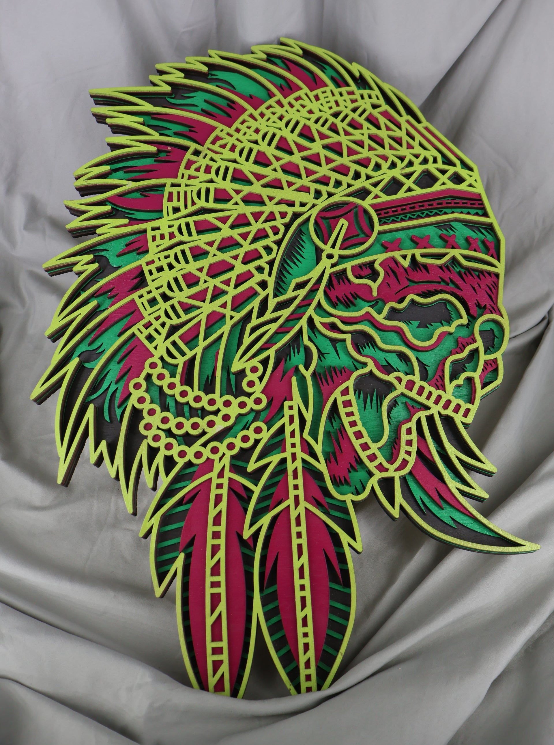 Indian Skull Laser Cut Art – Chromas